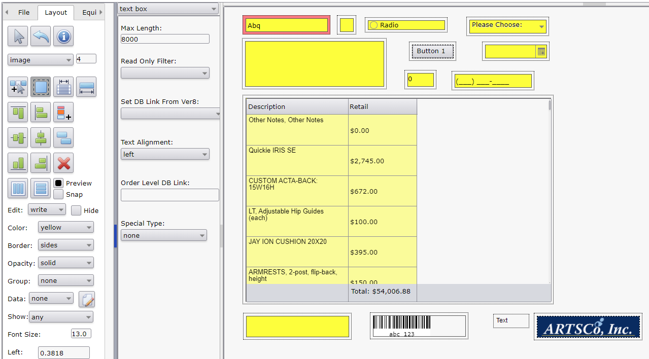 Text Box Layout Item Properties - ATLAS Technology (702) 425-3854 HelpDocs