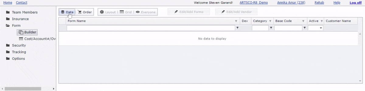 Edit Data Form Information - ARTSCO (412) 247-9700